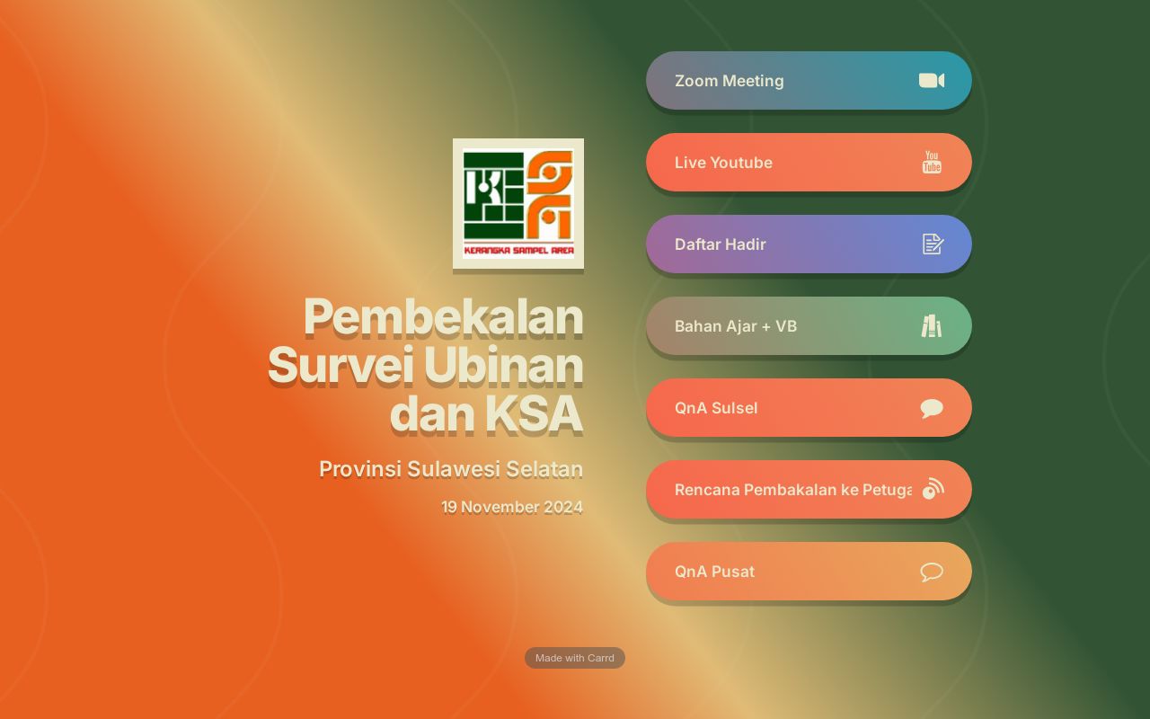 Pembakalan Survei Ubinan dan KSA